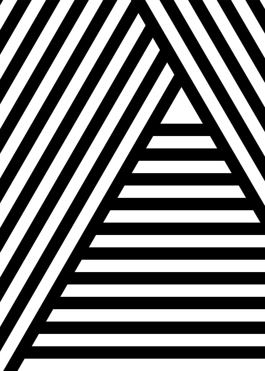 'Abstract Black and White Stripes' Poster, picture, metal print, paint ...