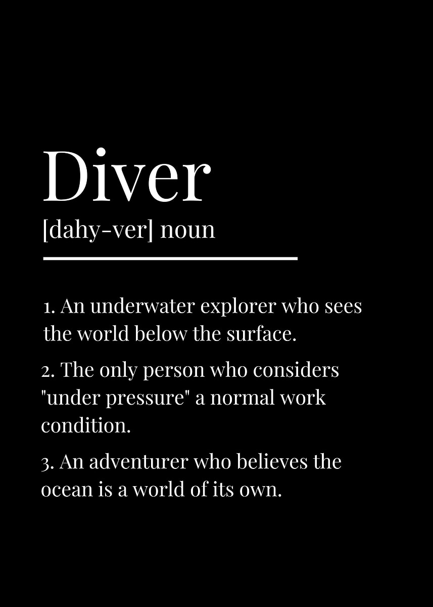 'Funny Diver Definition' Poster, picture, metal print, paint by Neo ...