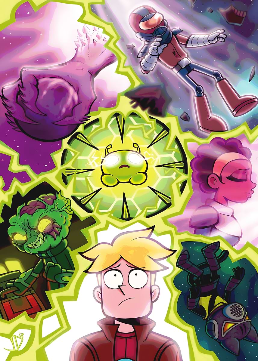 'Final Space characters cartoon illustration' Poster, picture, metal ...