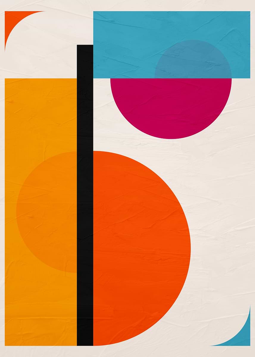 'Abstract Geometric Shapes Art' Poster, picture, metal print, paint by ...