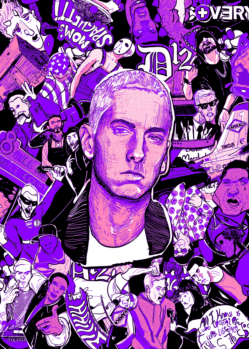 'Eminem Collage Art' Poster, picture, metal print, paint by WhatYou ...