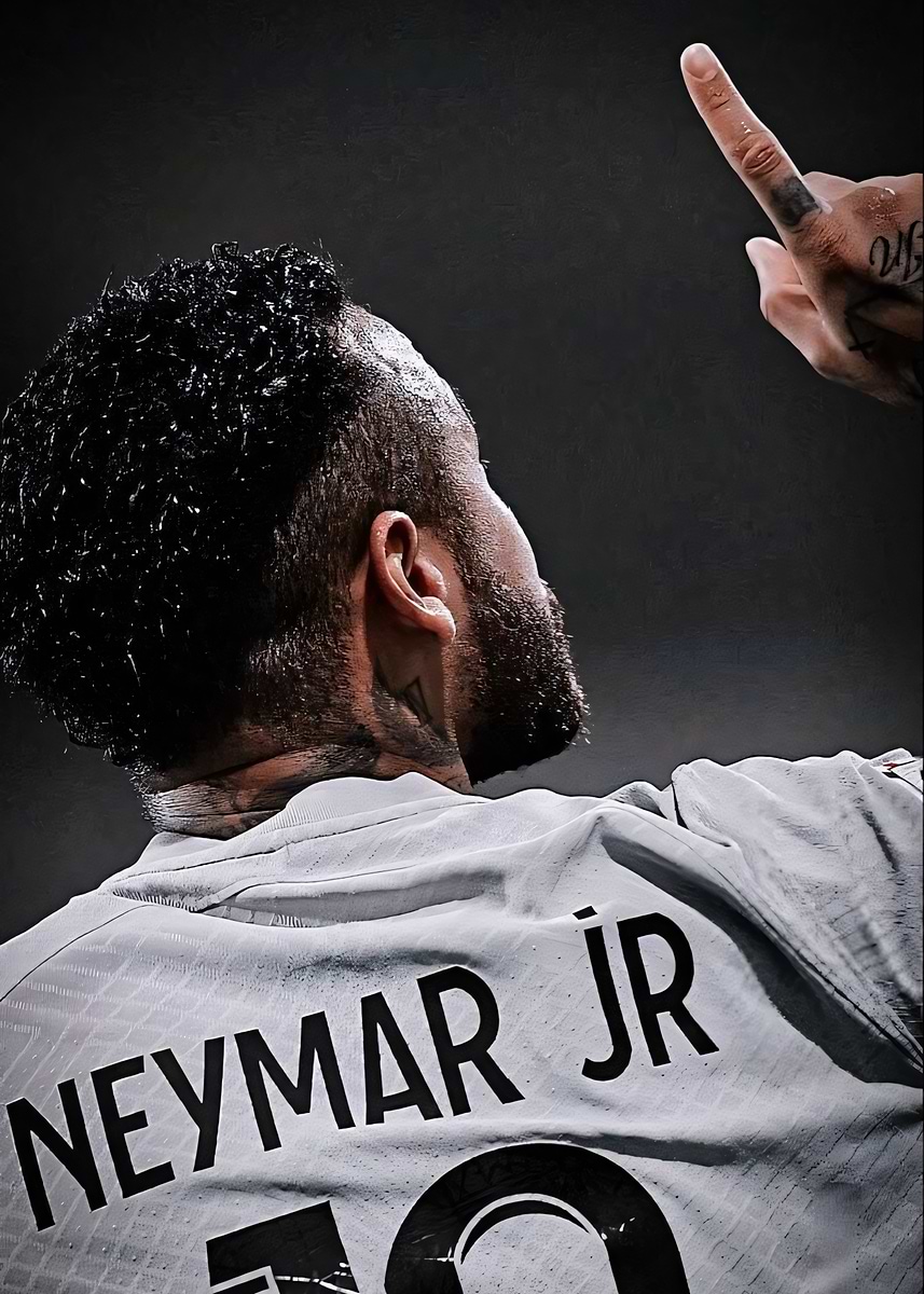 'Neymar Jr. Pointing Upward' Poster, picture, metal print, paint by ...