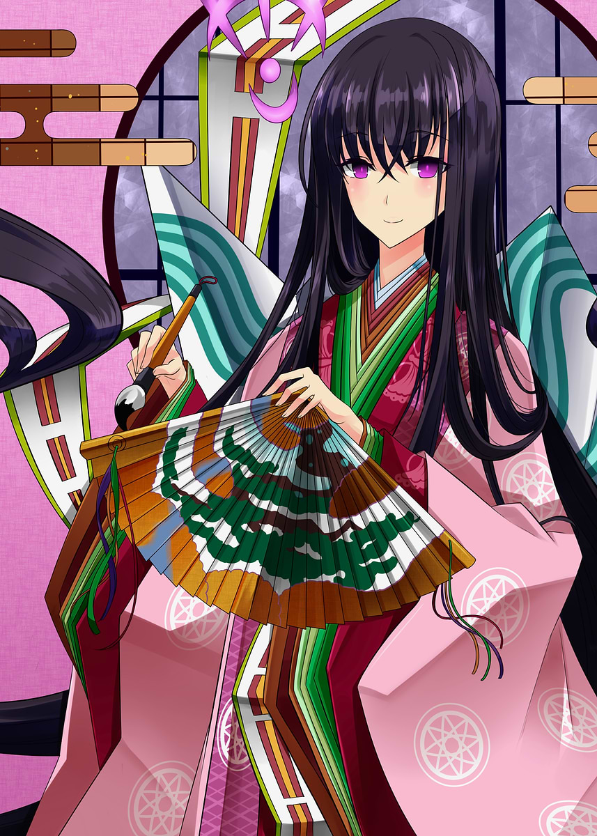 'Girl withFan and Brush' Poster, picture, metal print, paint by Boy Toy ...