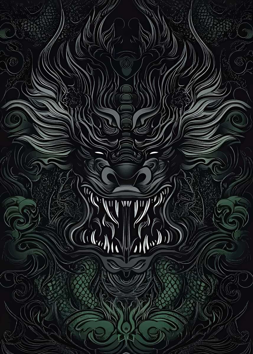 'Detailed Dragon Illustration' Poster, picture, metal print, paint by ...