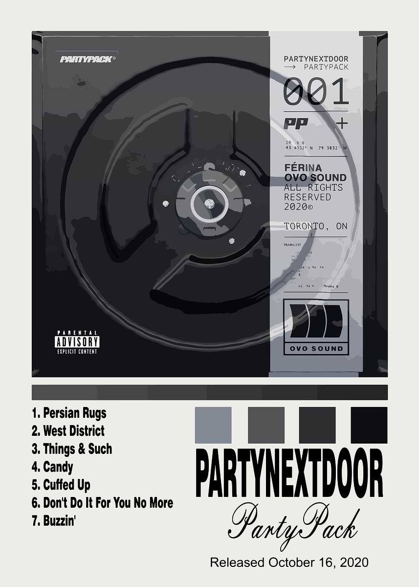 'PARTYNEXTDOOR PartyPack Album Cover' Poster, picture, metal print ...