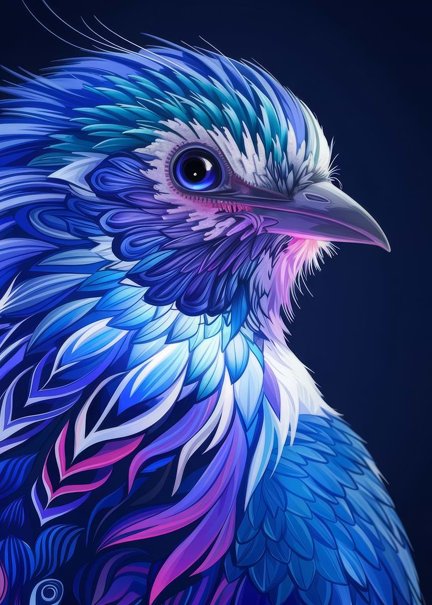 'Colorful Bird Portrait' Poster, picture, metal print, paint by Chris ...
