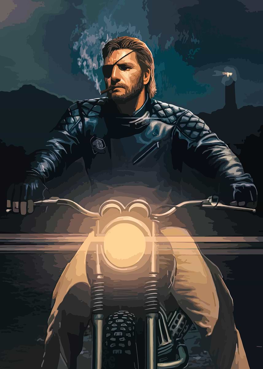 'Big Boss on Motorcycle' Poster, picture, metal print, paint by Parker ...
