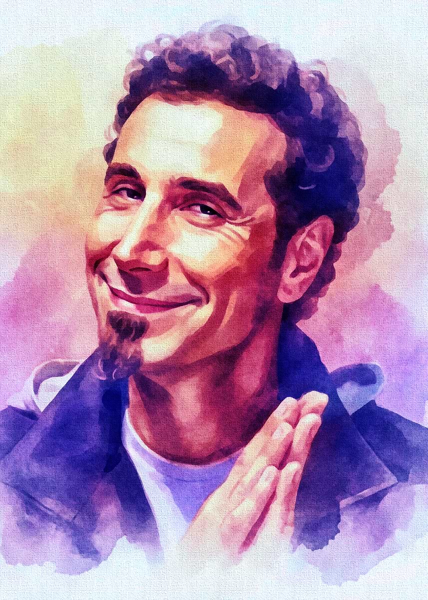 'Serj Tankian Portrait' Poster, picture, metal print, paint by ...