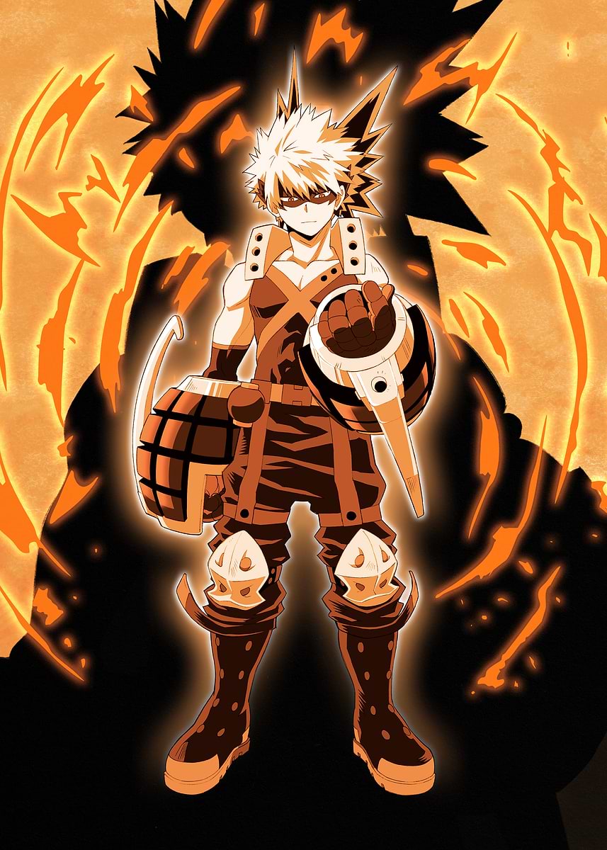 'MHA Bakugo's Explosive Resolve' Poster, picture, metal print, paint by ...