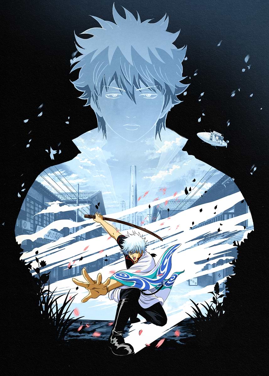 'Gintoki Sakata Double Exposure Advance' Poster, picture, metal print ...