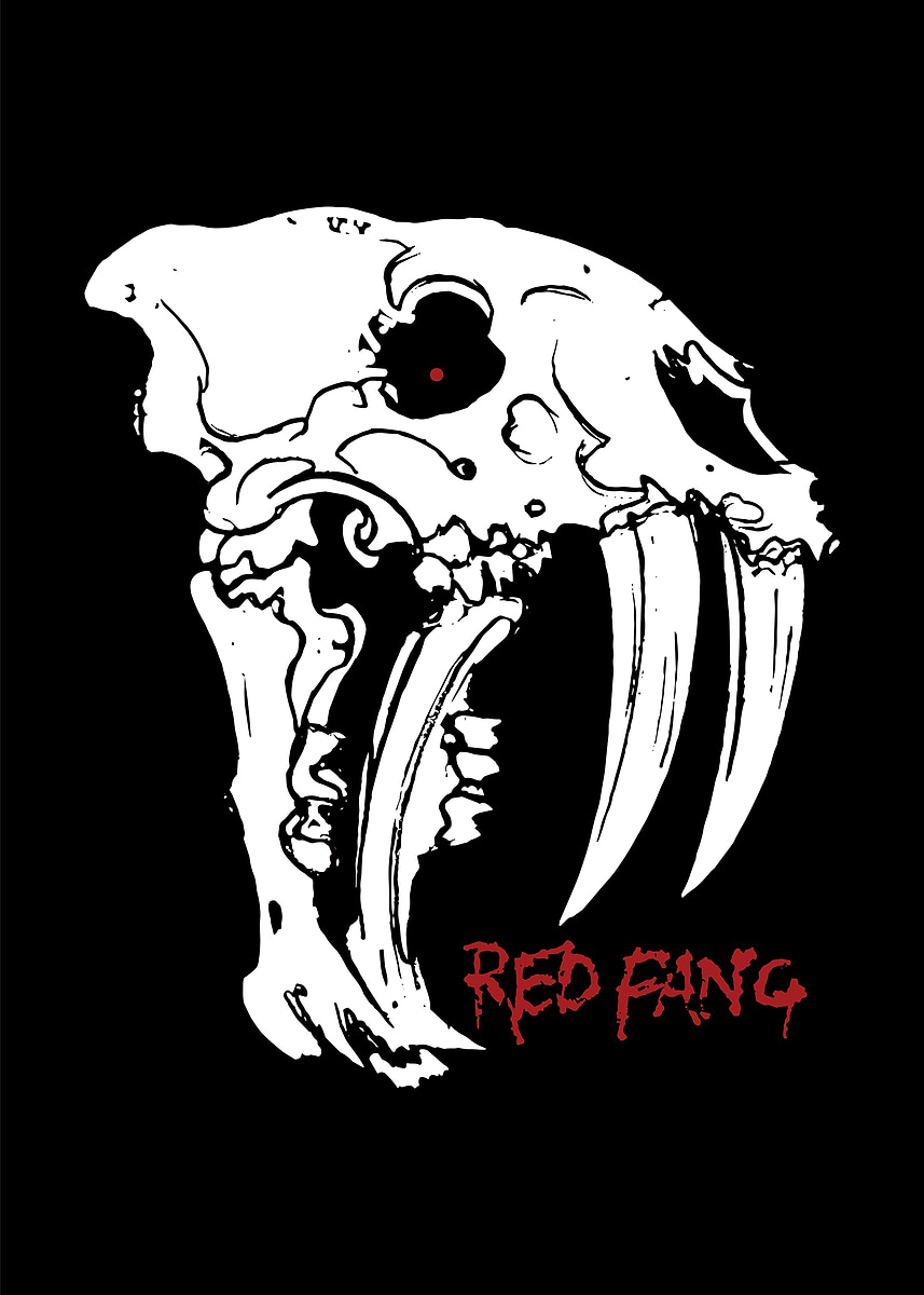 'Sabertooth Skull Illustration' Poster, picture, metal print, paint by ...