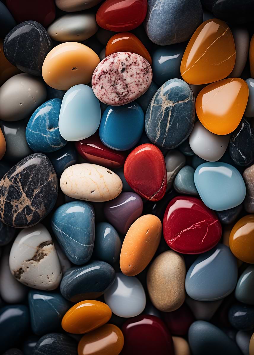'Colorful Polished Stones Background' Poster, picture, metal print ...