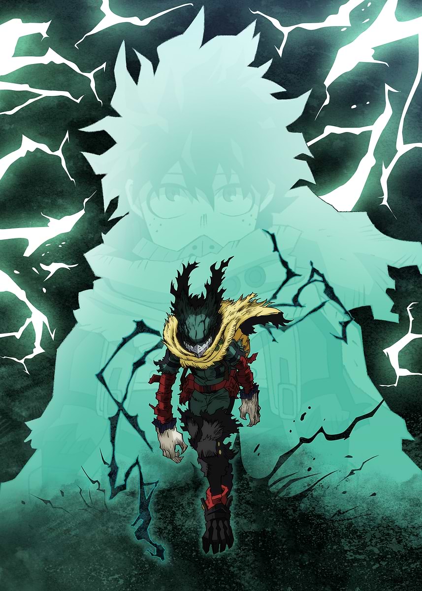 'MHA Deku's Dark Resolve' Poster, picture, metal print, paint by My ...
