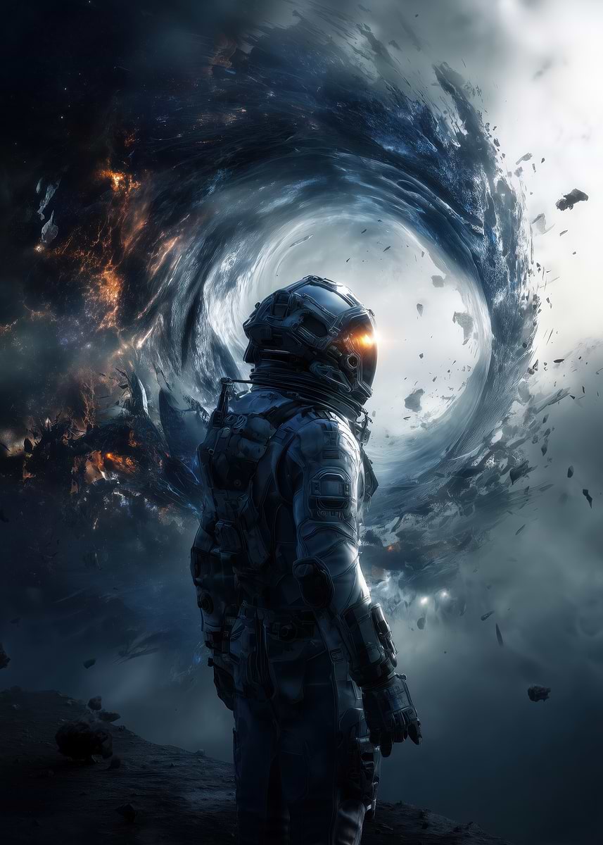 'Astronaut Staring into a Cosmic Anomaly' Poster, picture, metal print ...