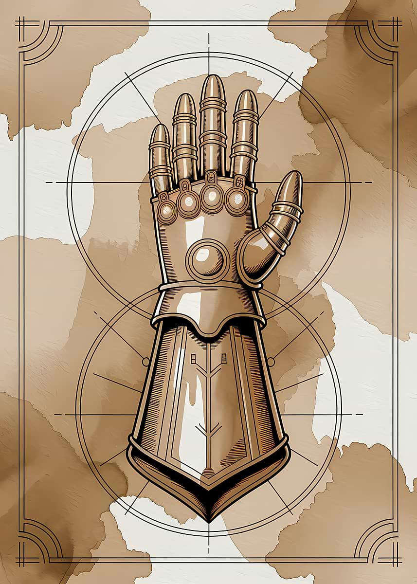 'Gauntlet Blueprint Art' Poster, picture, metal print, paint by ...