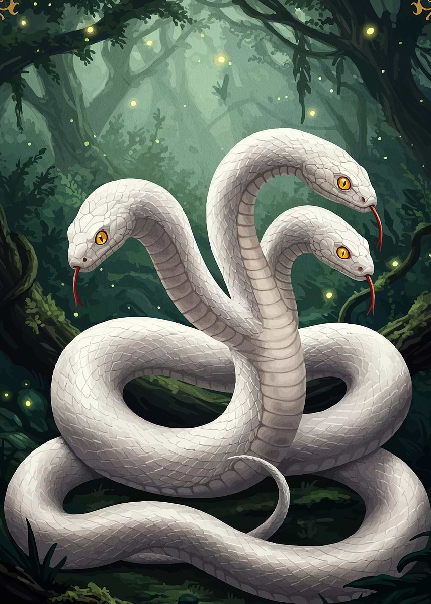 'Three-Headed Snake Forest' Poster, picture, metal print, paint by ...