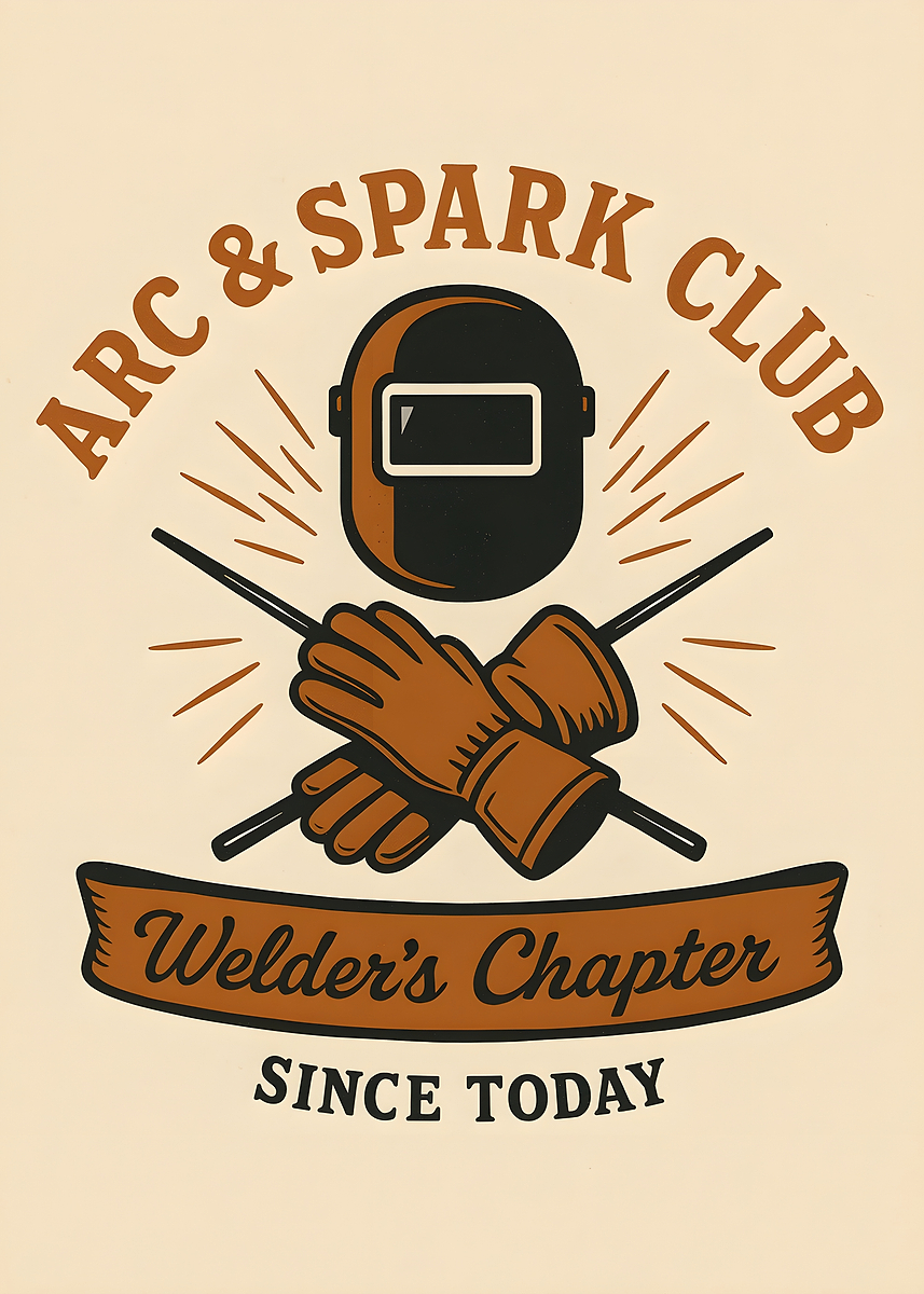 'Arc & Spark Club Welder's Chapter' Poster, picture, metal print, paint ...