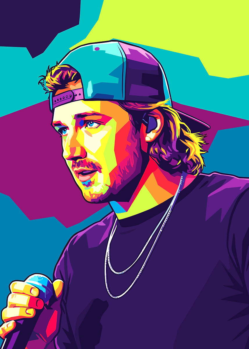 'Morgan Wallen Pop Art Portrait' Poster, picture, metal print, paint by ...