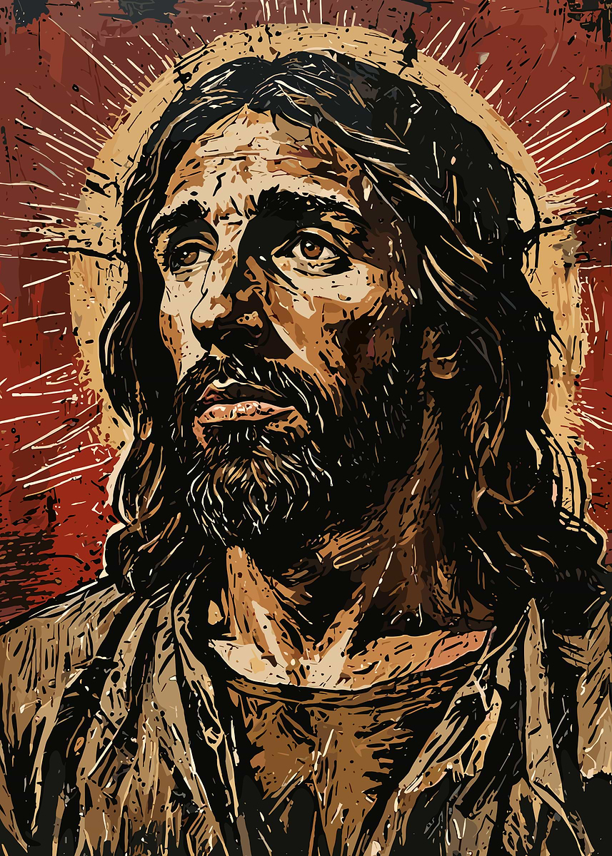 'Jesus Christ Portrait' Poster, picture, metal print, paint by Godsray ...