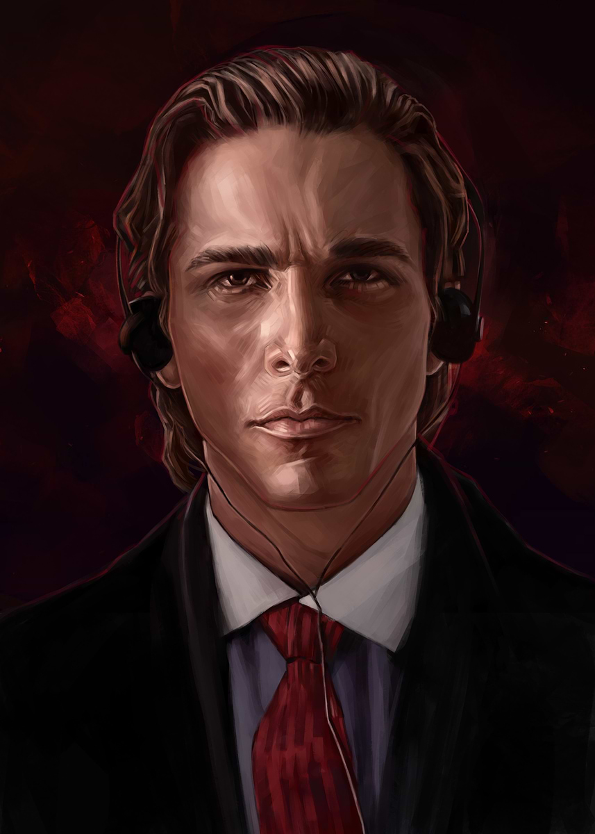 'Patrick Bateman Portrait' Poster, picture, metal print, paint by ...