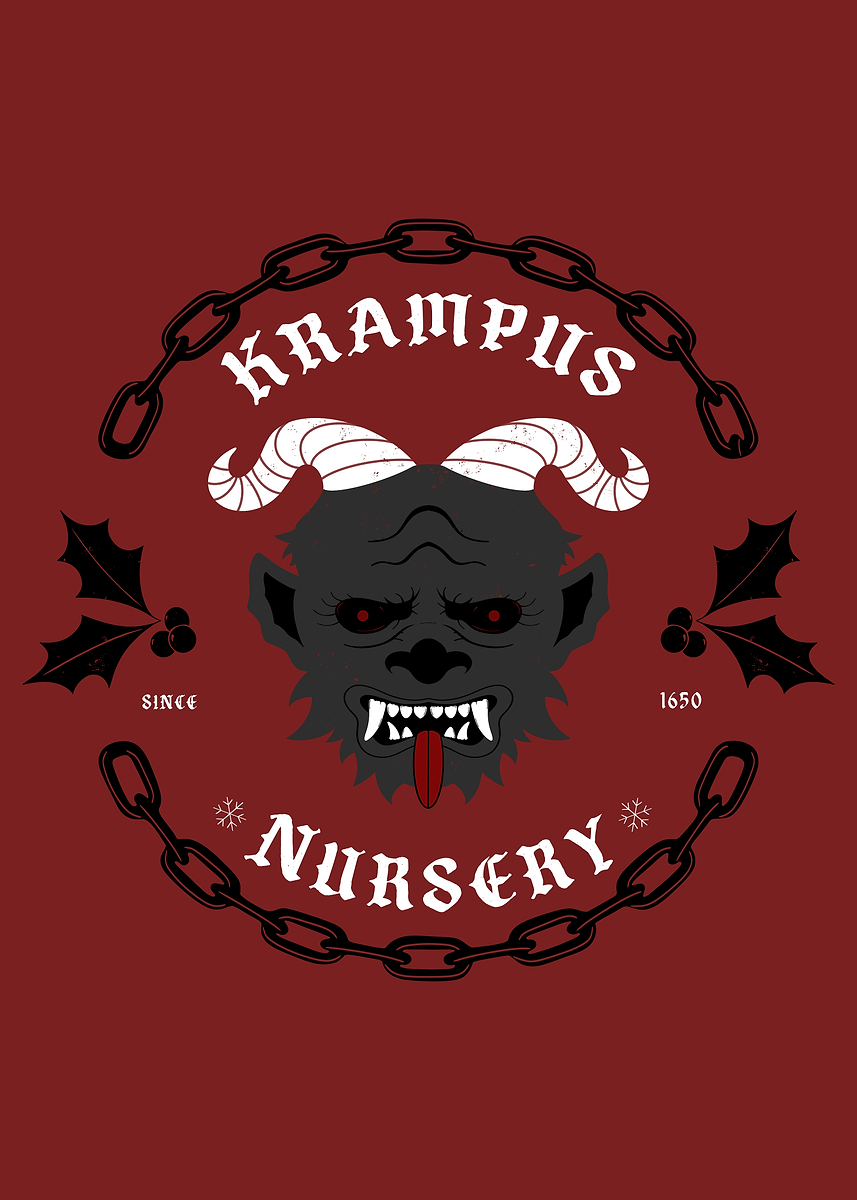'Krampus Nursery Graphic' Poster, picture, metal print, paint by ...