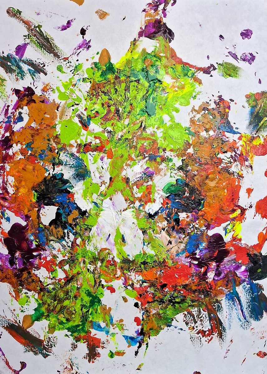 'Colorful Abstract Paint Splatter' Poster, picture, metal print, paint ...