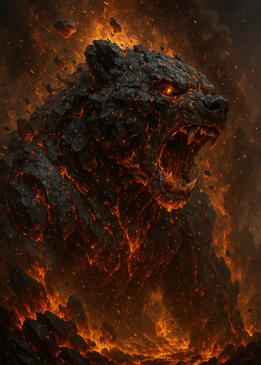 'Infernus - The Fire Sentinel' Poster, picture, metal print, paint by ...