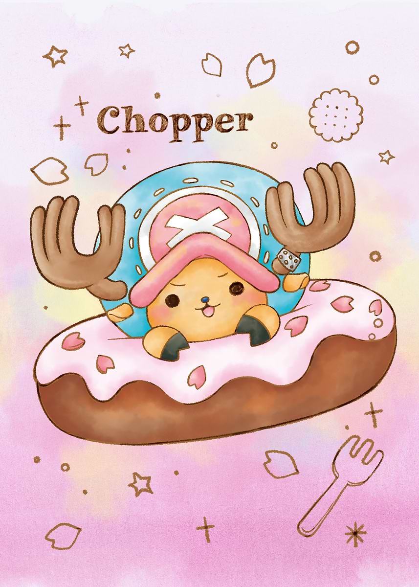 'One Piece Chopper's Sweet Donut Delight' Poster, picture, metal print ...