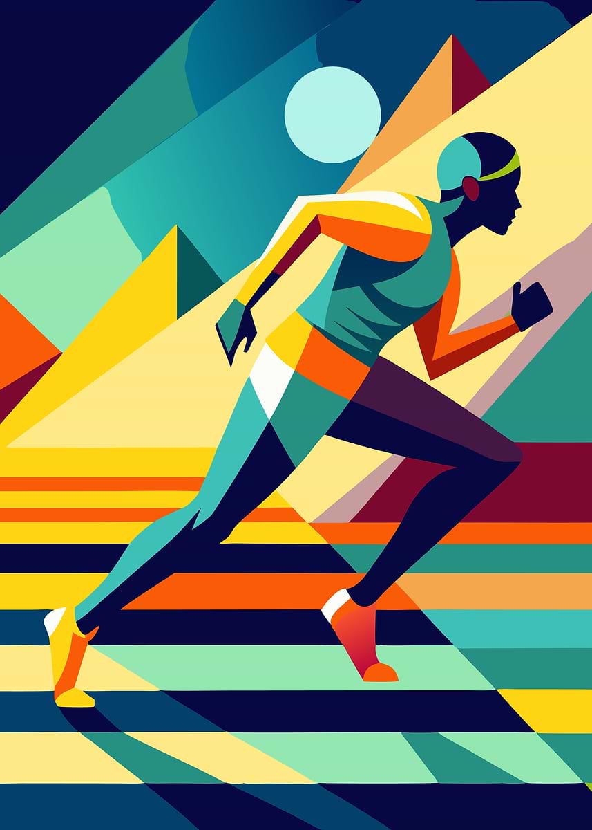 'Abstract Runner Art' Poster, picture, metal print, paint by ririe ...
