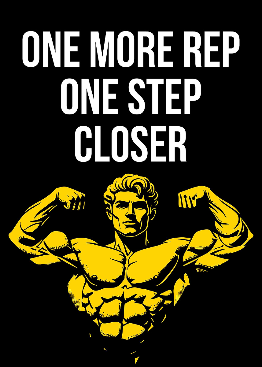 'One More Rep Motivation' Poster, picture, metal print, paint by baach ...