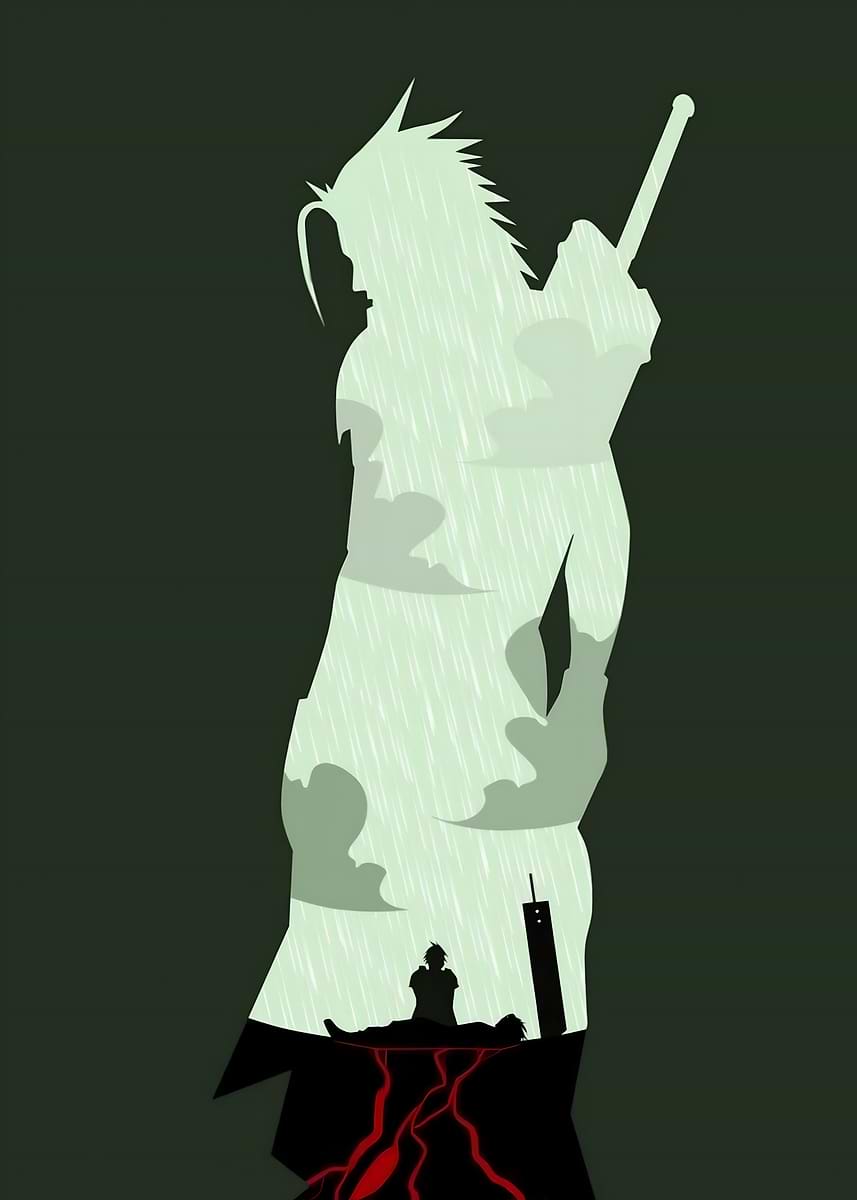 'Final Fantasy VII Silhouette' Poster, picture, metal print, paint by ...