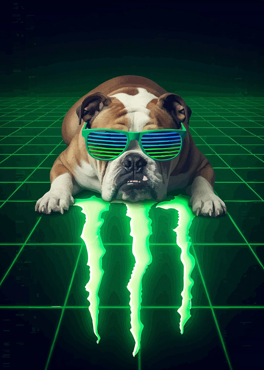 'Cool Bulldog Monster Energy Logo' Poster, picture, metal print, paint ...