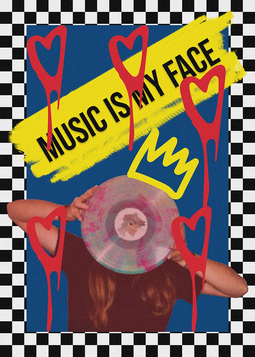 'Music Is My Face' Poster, picture, metal print, paint by Fouad ...