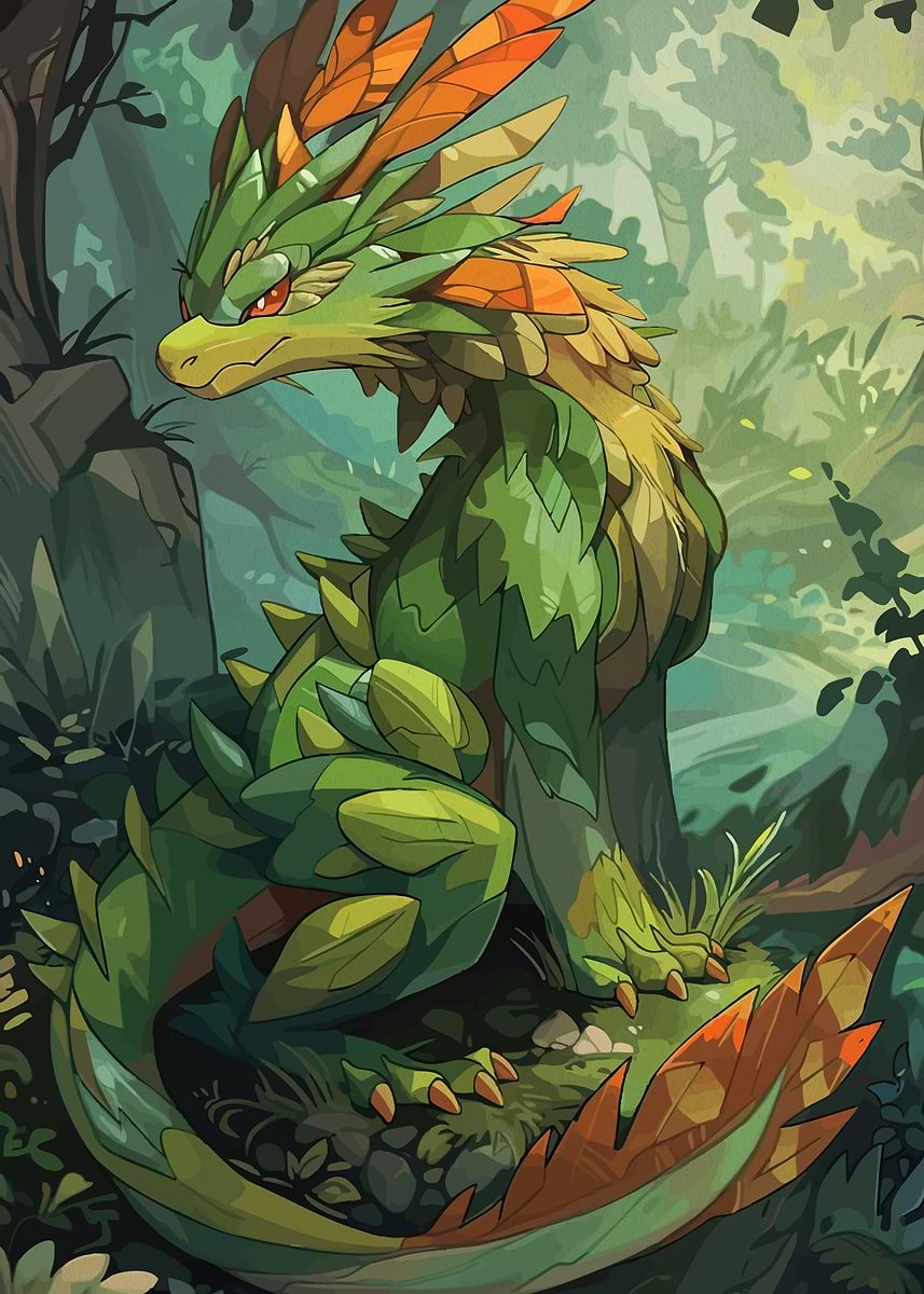 'Leaf Dragon in Forest' Poster, picture, metal print, paint by Shanice ...