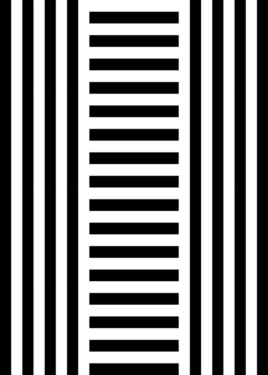 'Black and White Stripe Pattern' Poster, picture, metal print, paint by ...