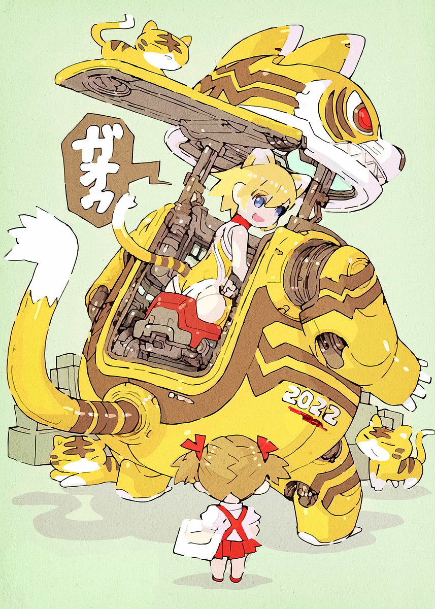 'Tiger Mech Anime Girl Illustration' Poster, picture, metal print ...
