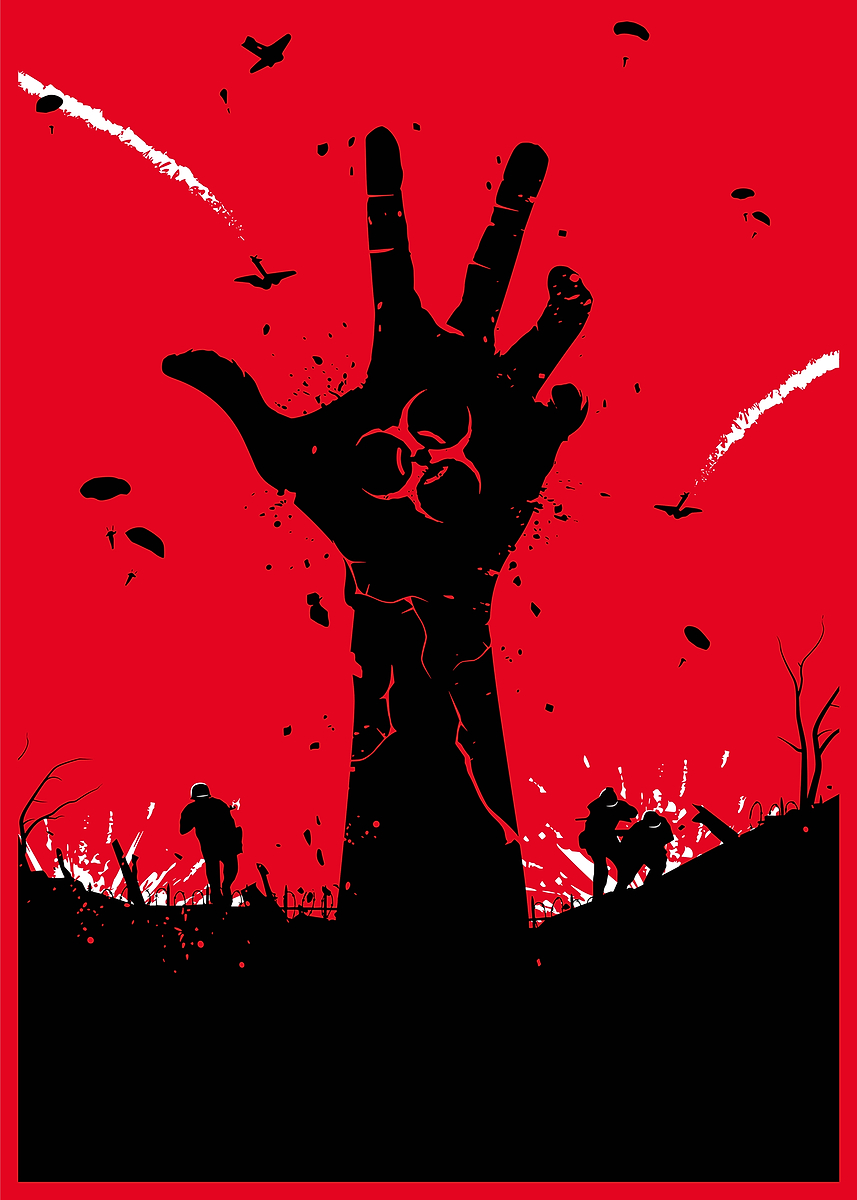 'Biohazard Zombie Apocalypse War Poster' Poster, picture, metal print ...