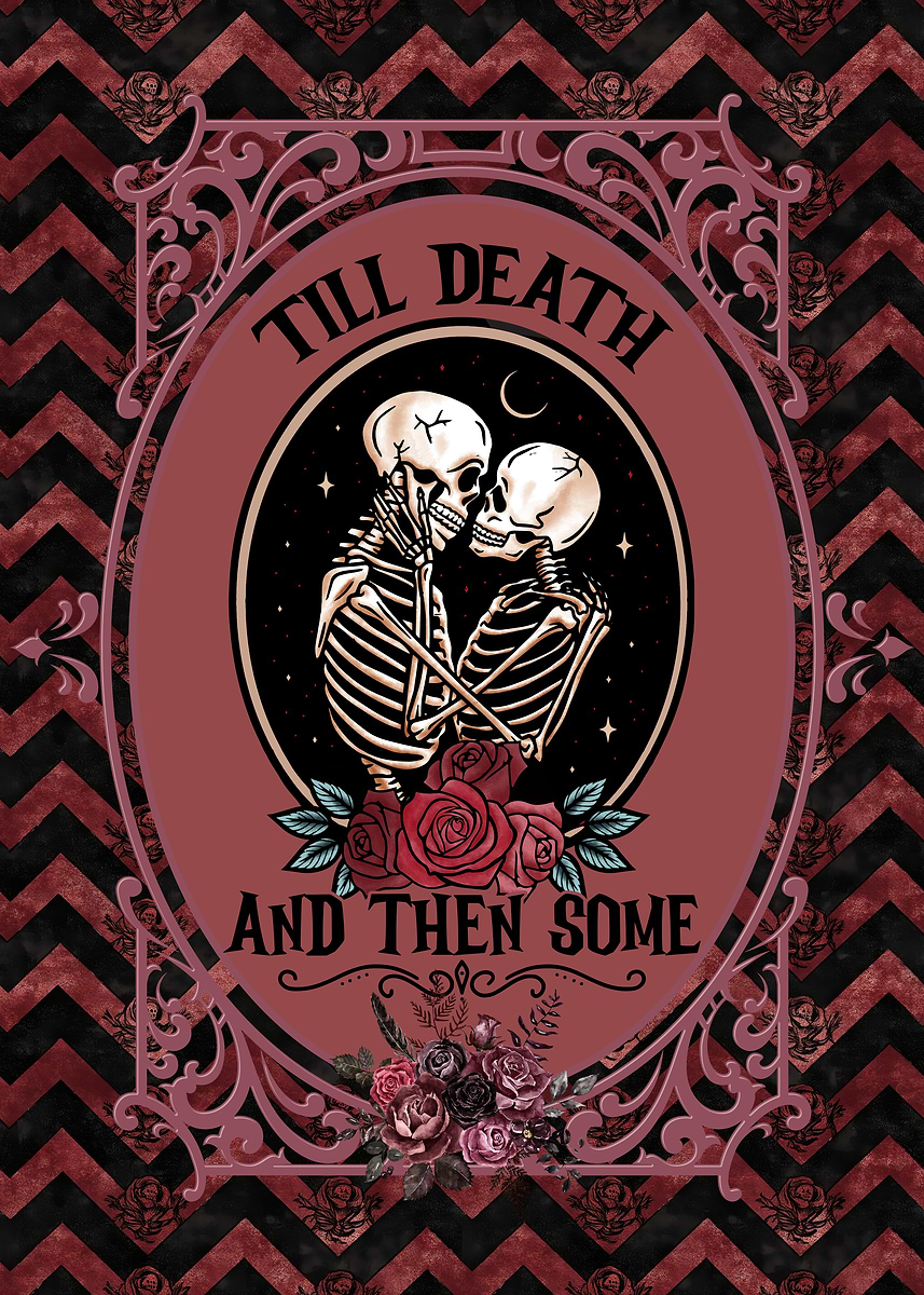 'Skeleton Lovers' Poster, picture, metal print, paint by Claudia Becker ...