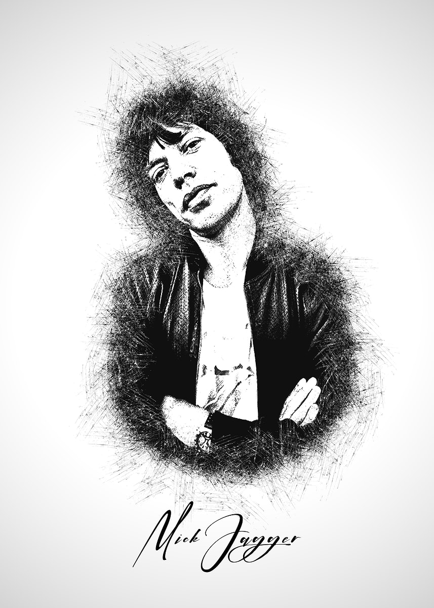 'Mick Jagger Portrait' Poster, picture, metal print, paint by Clay ...