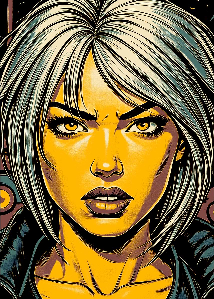 'Determined Woman Comic Book Art' Poster, picture, metal print, paint ...