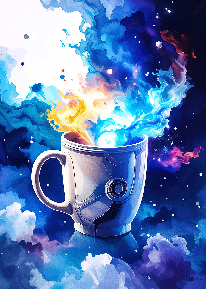 'Cosmic Coffee Cup' Poster, picture, metal print, paint by Raiden ...