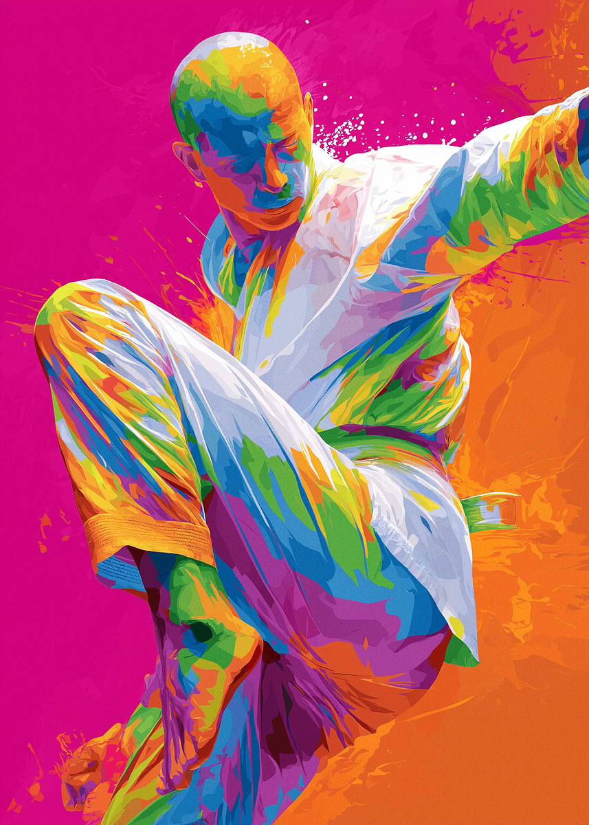 'Colorful Karate Stance Digital Art' Poster, picture, metal print ...