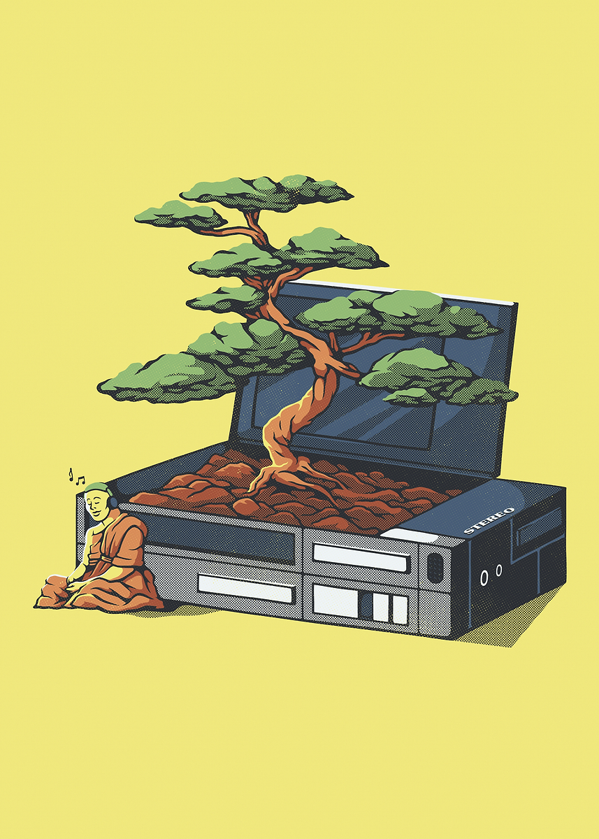 'Walkman Bonsai' Poster, picture, metal print, paint by Tobias Fonseca ...
