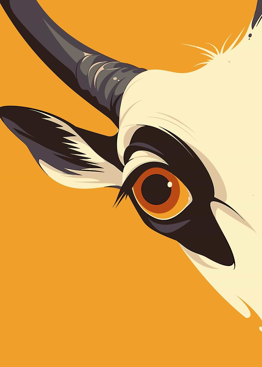 'Oryx Close-Up Illustration' Poster, picture, metal print, paint by ...