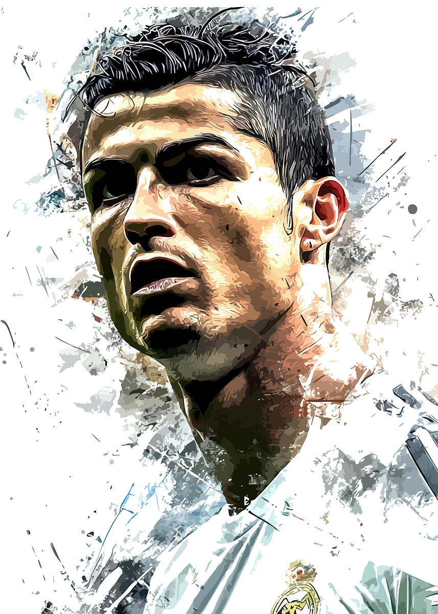 'Cristiano Ronaldo Portrait' Poster, picture, metal print, paint by ...