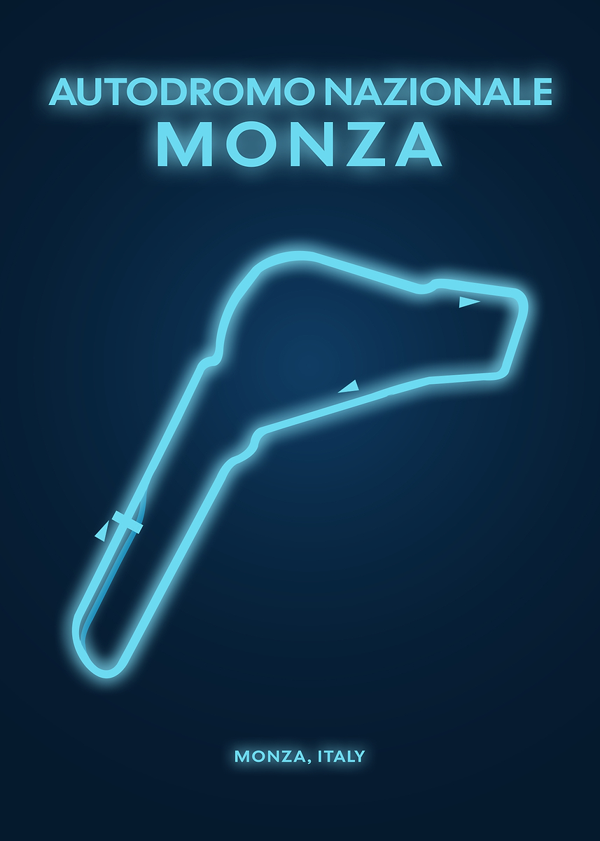 'Autodromo Nazionale Monza Track Map' Poster, picture, metal print ...