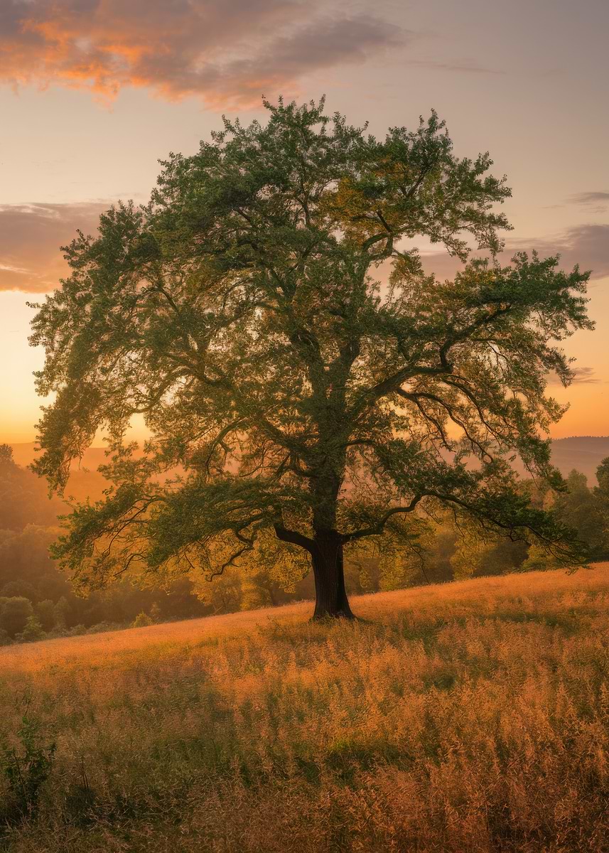 'Lone Tree at Sunset' Poster, picture, metal print, paint by Chris ...