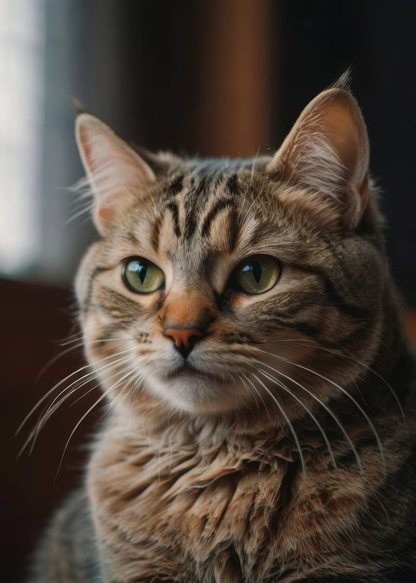 'Portrait of a Tabby Cat' Poster, picture, metal print, paint by goood ...