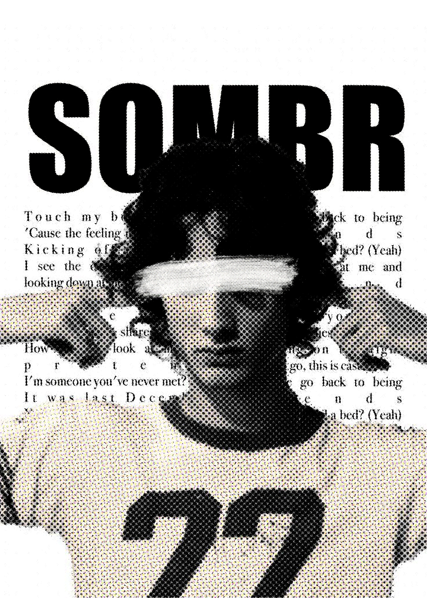 'Sombr Portrait with Text Overlay' Poster, picture, metal print, paint ...