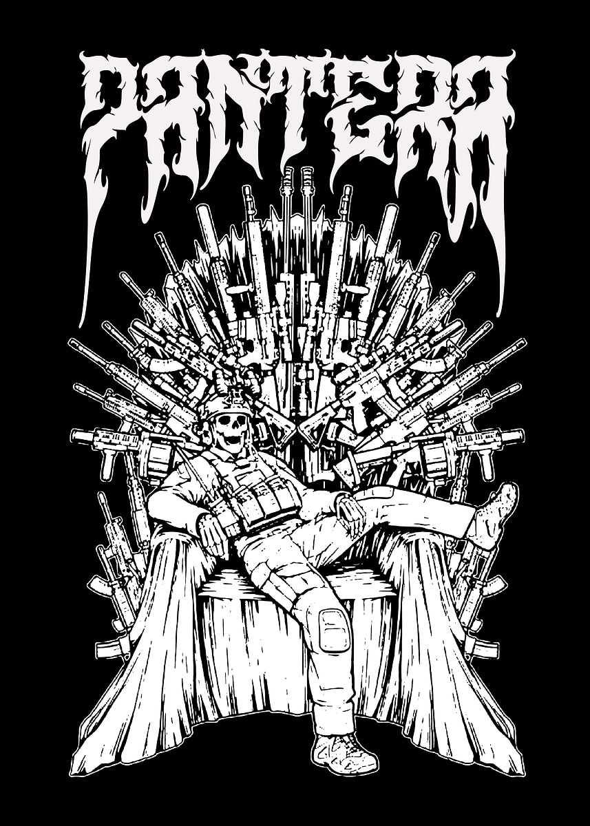 'Pantera Throne of Guns' Poster, picture, metal print, paint by ...